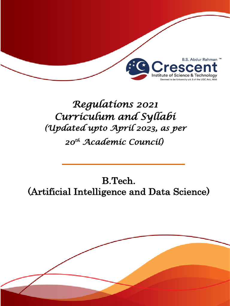 B.Tech AI & Data Science Curriculum 2023 | PDF | Engineering ...