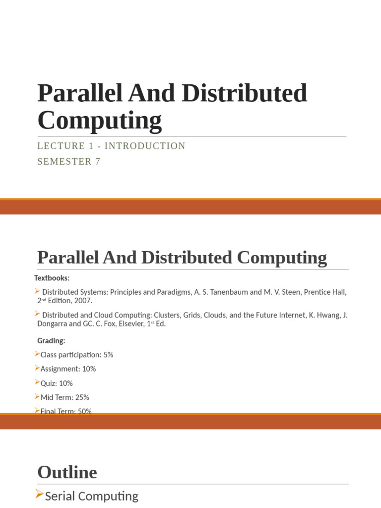 Lecture 1 - Parallel and Distributed Computing | PDF