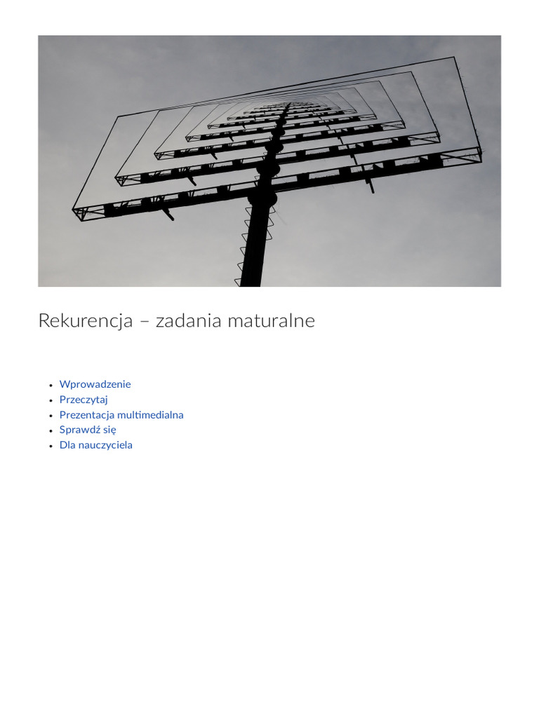 Rekurencja Zadania Maturalne | PDF