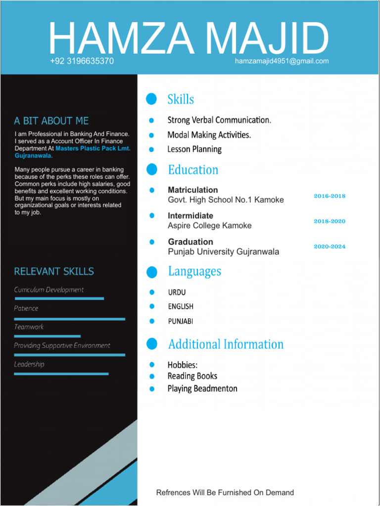 Hamza Majid Resume. | PDF