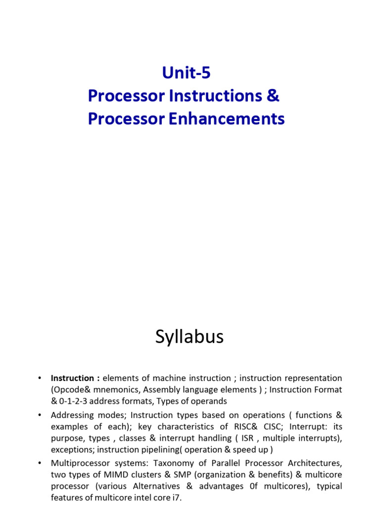 Processor Instructions and Enhancements | PDF | Central Processing Unit | Assembly Language
