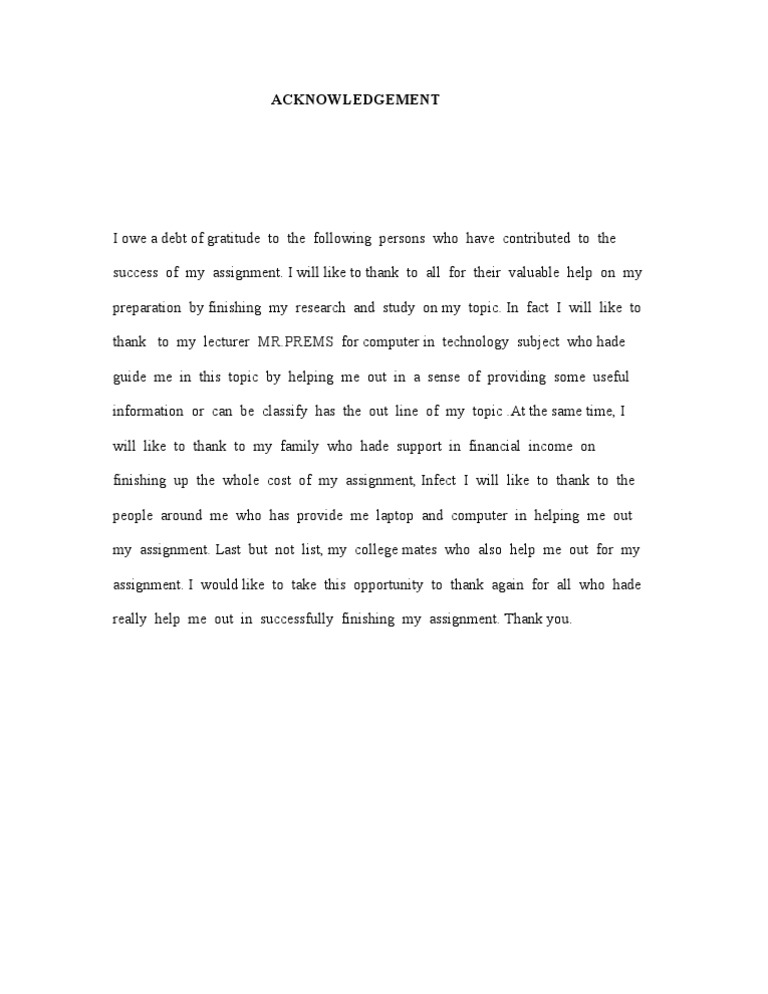 Example Acknowledgement | PDF