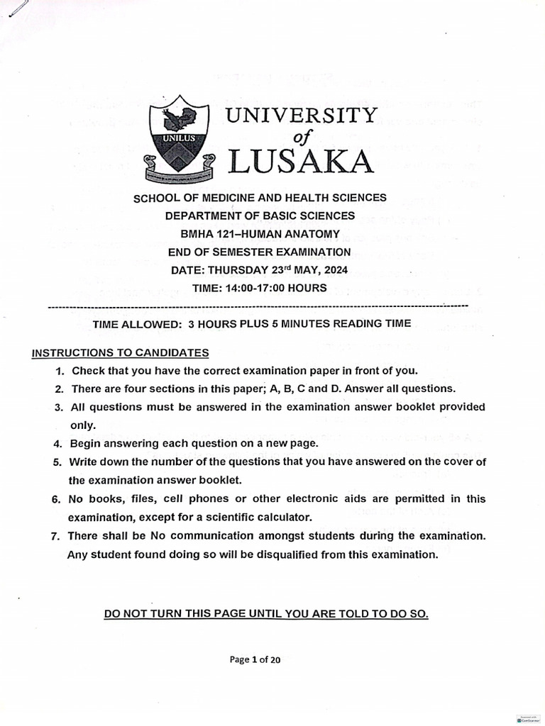 121 Anatomy May 2024 End | PDF