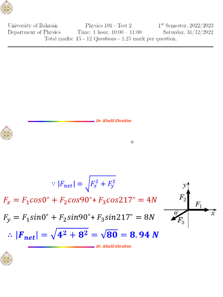 Test 2 Solution | PDF | Force | Friction