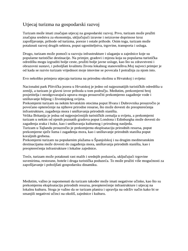 Osnove Turizma | PDF