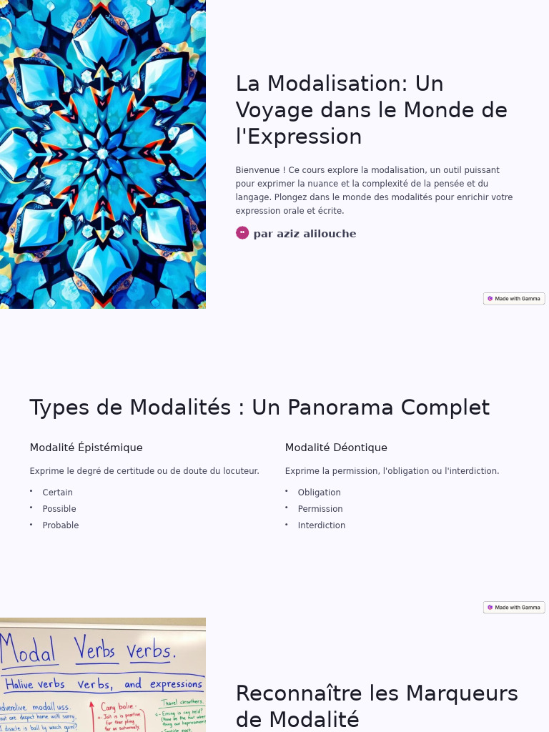 Comprendre la Modalisation en Langue | PDF