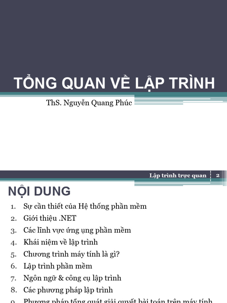 B1 TongQuanVeLapTrinh | PDF