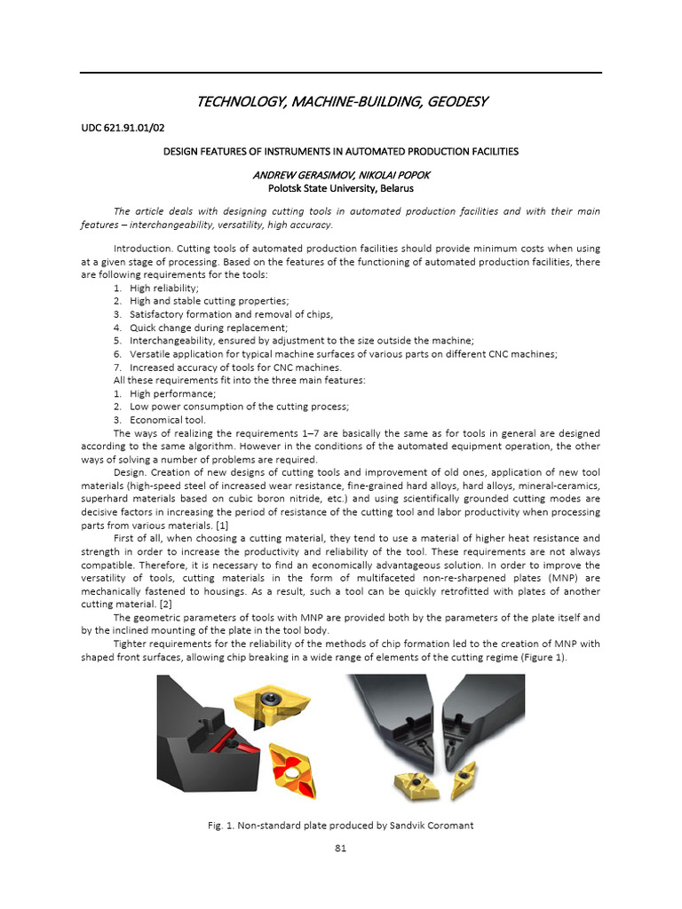 Cutting Tool Design in Automation | PDF | Tools | Secondary Sector Of ...
