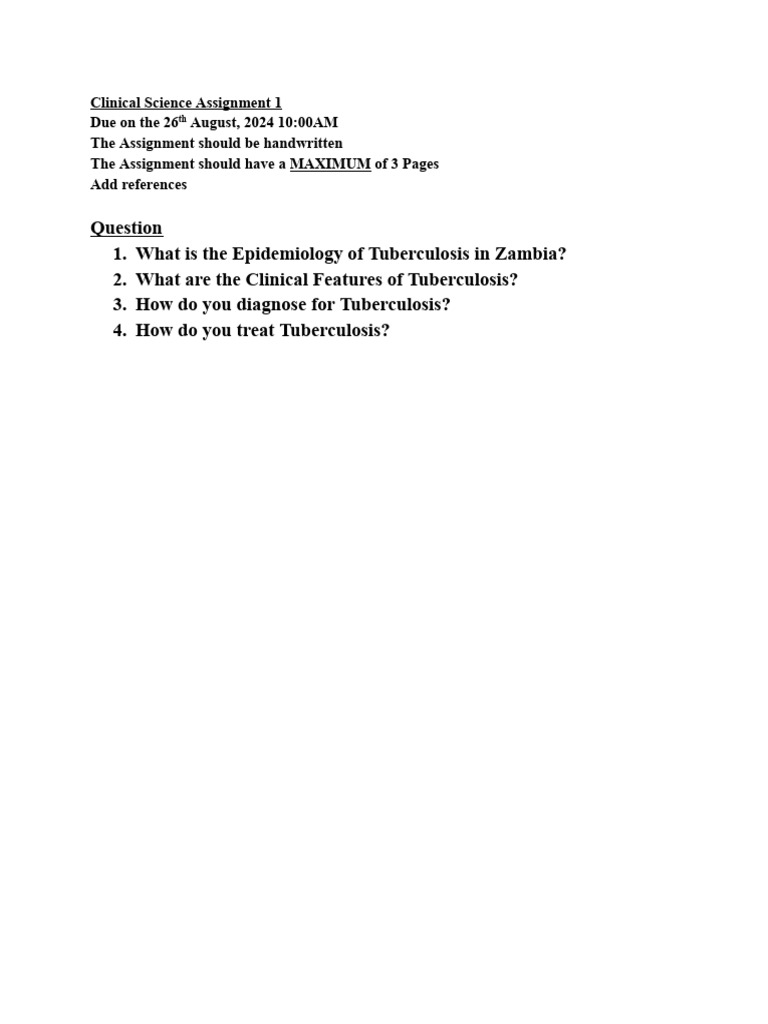 Clinical Science Assignment 1 | PDF