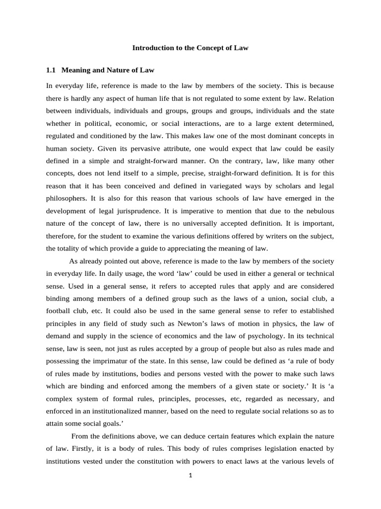 Introduction To The Concept of Law 1 | PDF | Dispute Resolution ...