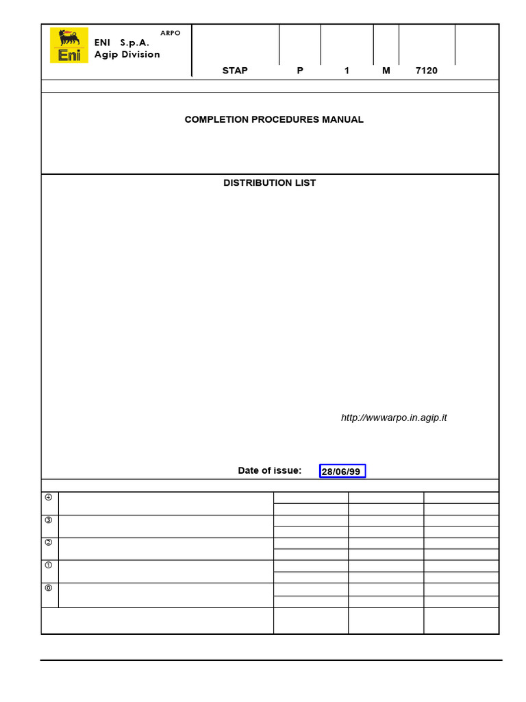 Eni Completion Procedures Manual | PDF