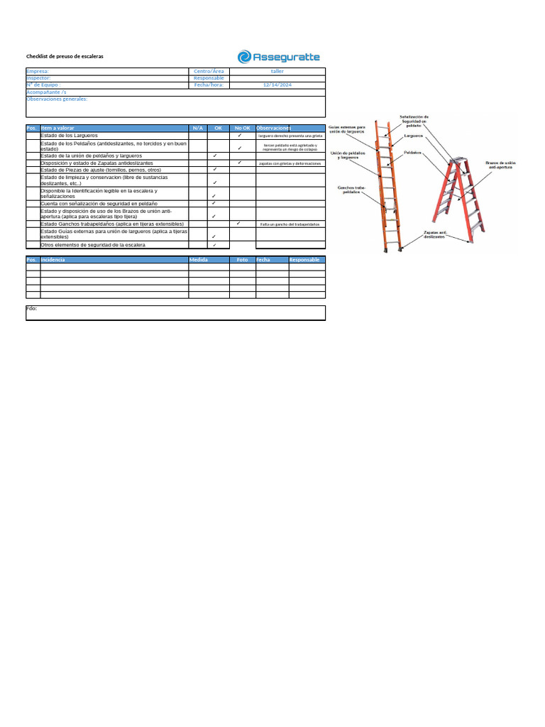 Checklist Preuso Escaleras 12 | PDF