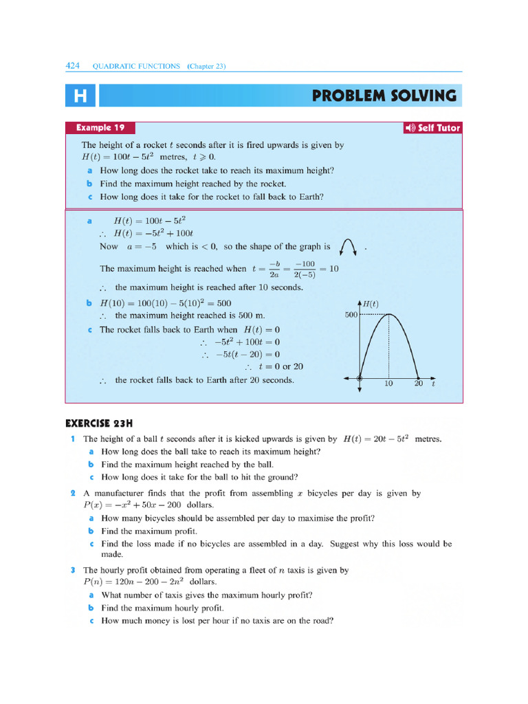 S5 Maths H Problem Solving H&H Y10 | PDF