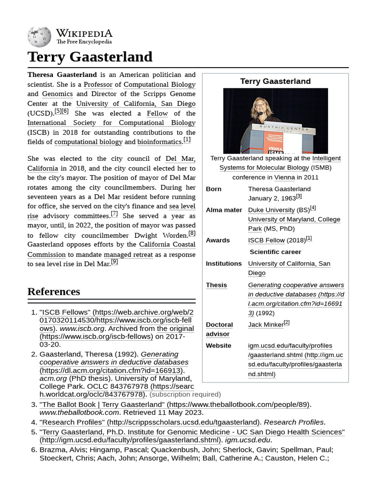 Terry_Gaasterland | PDF | Computational Biology | Mathematical And ...