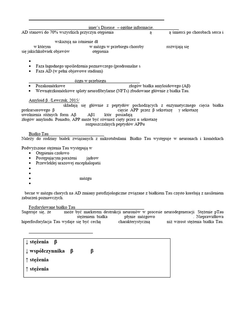 Ćw. 9 Choroba - Alzheimera | PDF