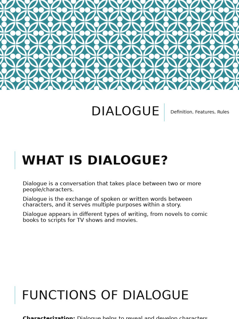 YEAR 8 - DIALOGUE PPT (PART 1) | PDF | Narrative | Plot (Narrative)