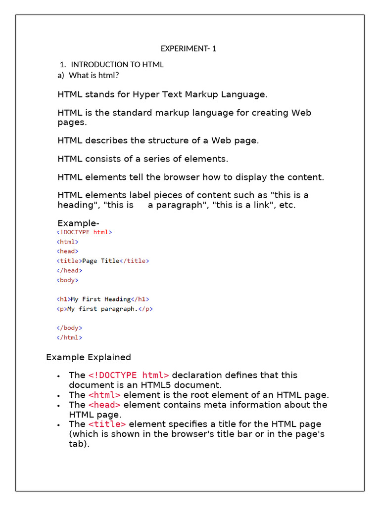 E Commerce Lab Pratical 1 | PDF | Html | Xhtml