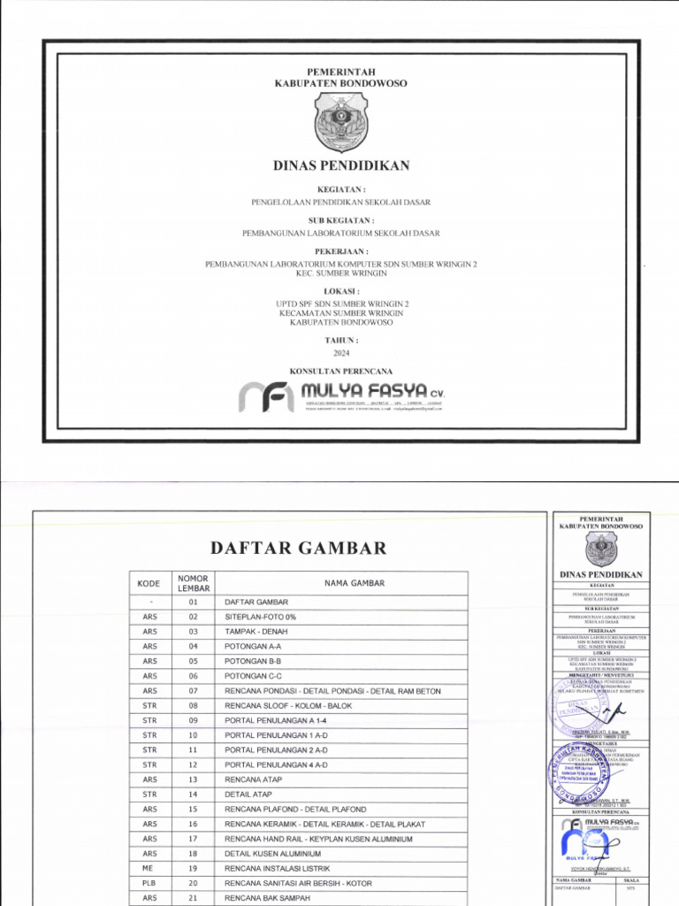 Gambar PRC Pemb. Lab. Komp. SDN Sbr. Wringin 2cv. Mulya Fasya | PDF