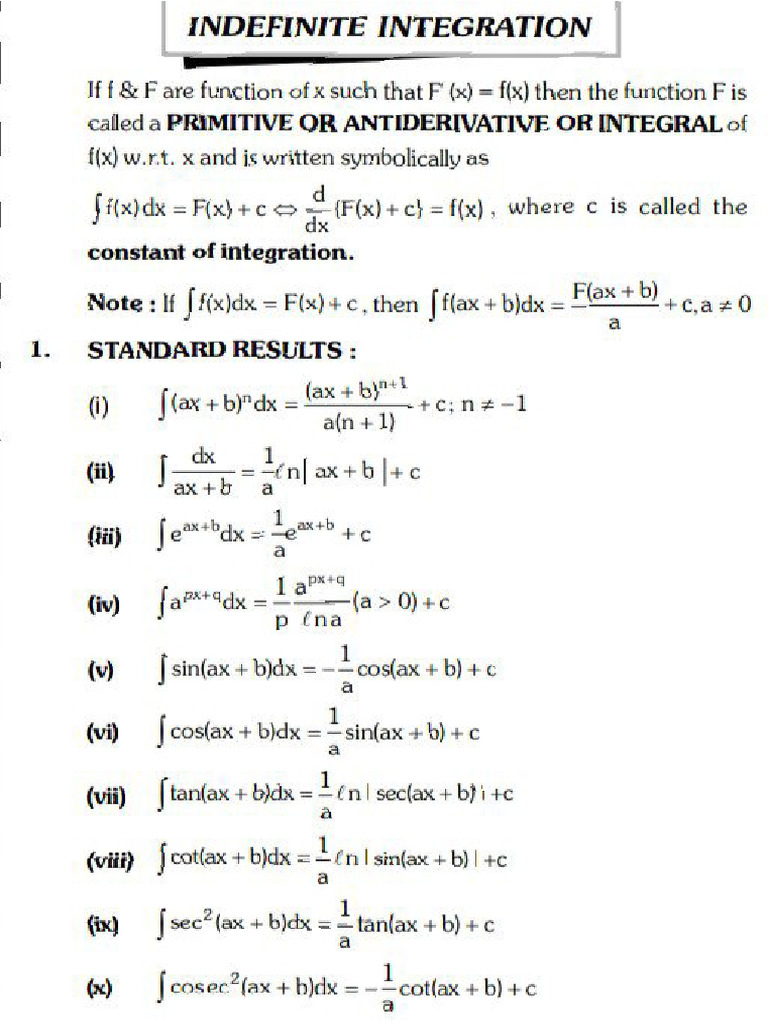 Integration Formula | PDF