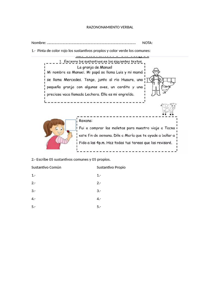 RAZONONAMIENTO VERBAL Examen Ivana | PDF