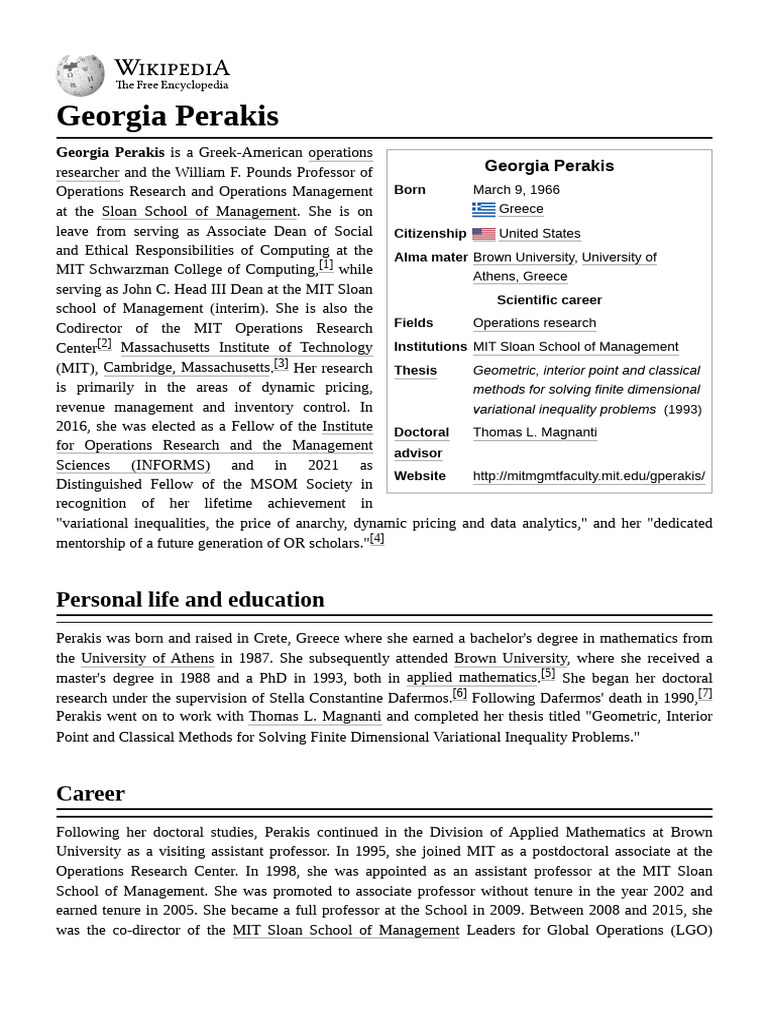 Georgia_Perakis | PDF | Science