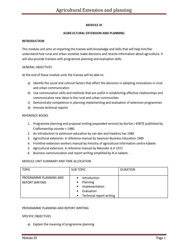 Agr. Extension Planning-1 | PDF | Survey Methodology | Feasibility Study