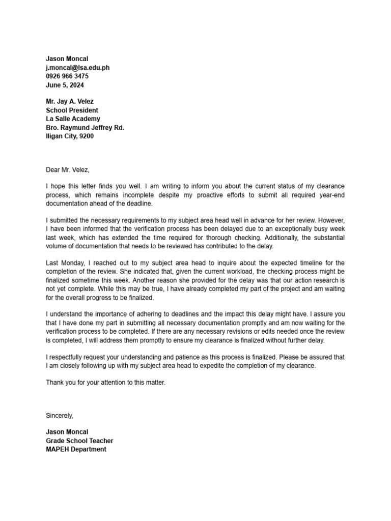 Letter-of-Explanation | PDF