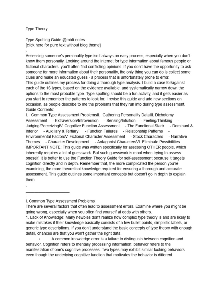 MBTI Notes Blog | PDF | Extraversion And Introversion | Morality