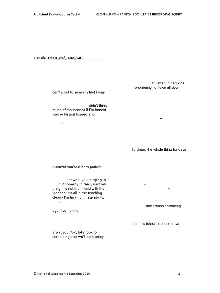 Close-up C2 CPT Practice Test Audioscript | PDF