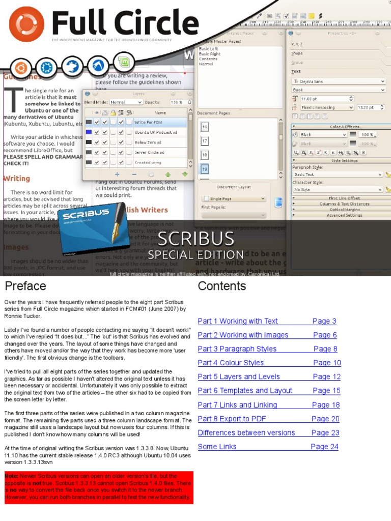 Full Circle: Scribus Special Edition EN | PDF | Portable Document Format | Page Layout