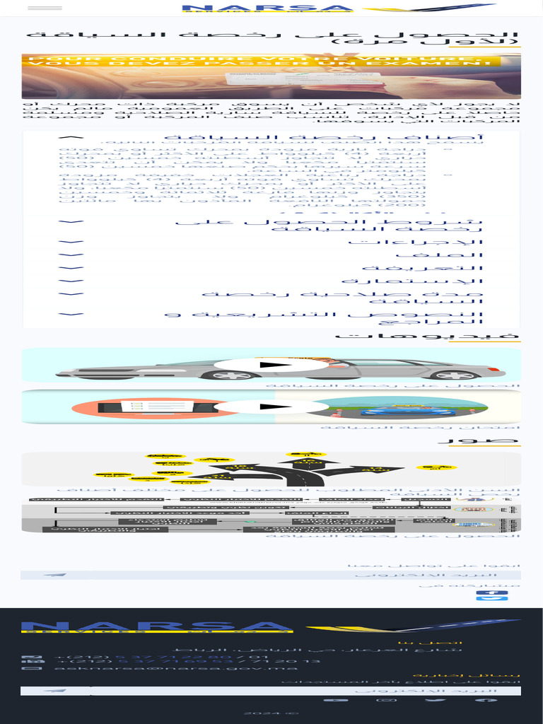 الحصول على رخصة السياقة (لأول مرة) Narsa Services | PDF