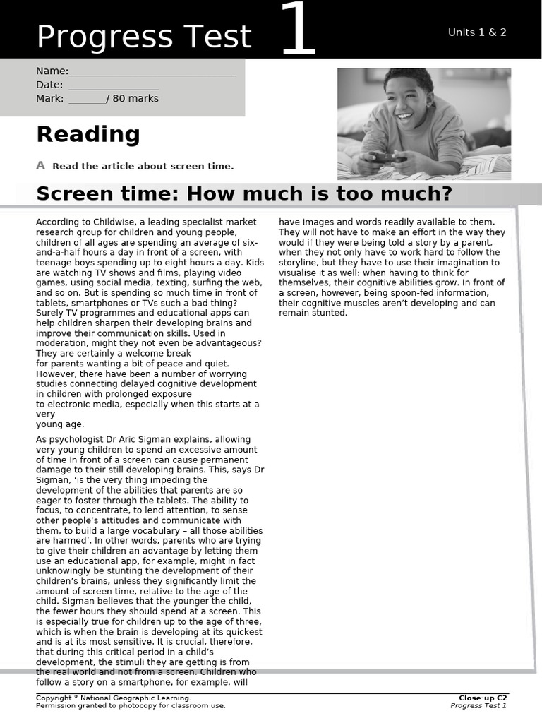 Editable C2 Progress Test 1 | PDF | Sleep | Psychology