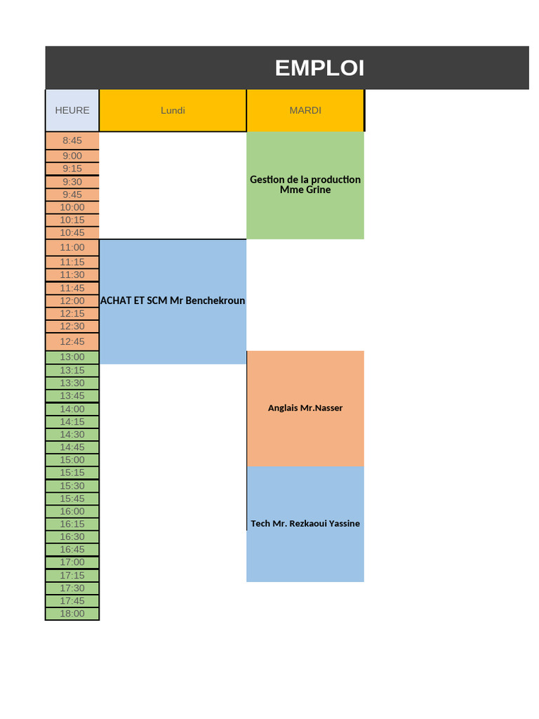 Planning des CC1 | PDF