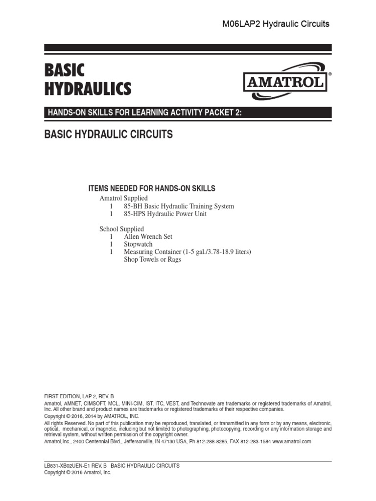 M06LAP2 Hydraulic Circuits | PDF | Valve | Flow Measurement