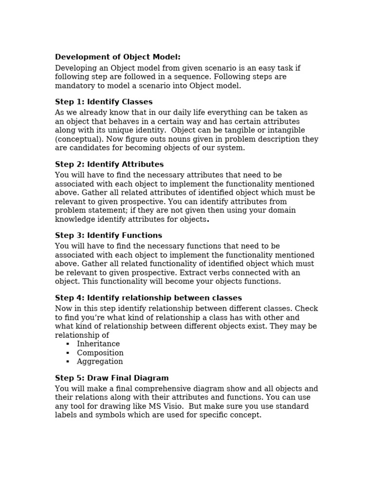 Development of Object Model | PDF