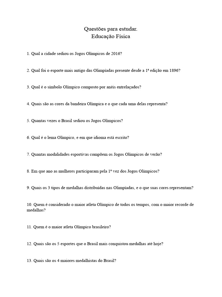 Questões Ed Fisica | PDF