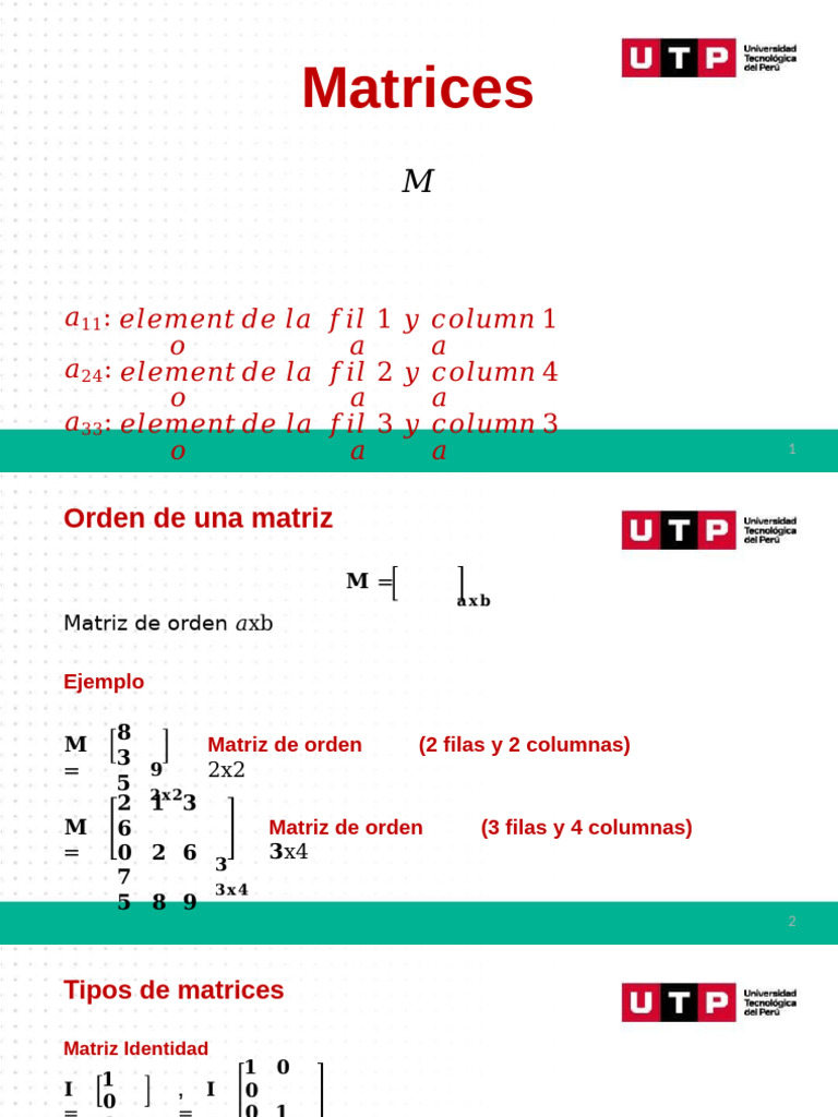 S05.s5 - Concepto y Elementos de Una Matriz. Tipos de Matrices. Álgebra ...