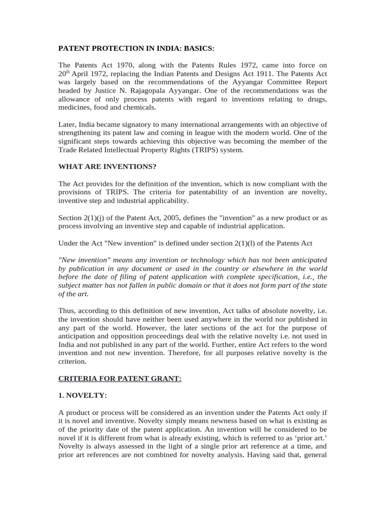 Patents - Basic Study Materials | PDF | Patent Application | Novelty ...