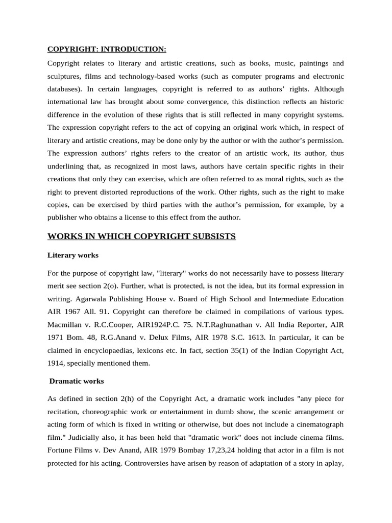 Basic Concepts of Copyright | PDF | Copyright | Copyright Infringement