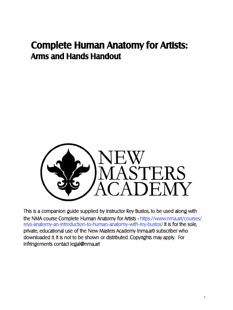 Complete Human Anatomy for Artists Arms and Hands Handout PDF | PDF