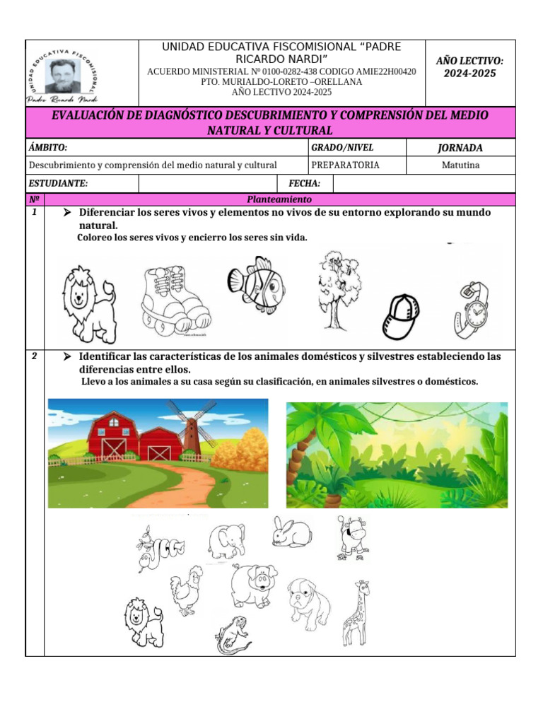1ero Diagnosticas - Descubrimiento y Comprension Del Medio Natural y ...
