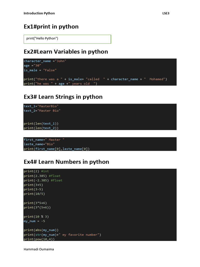 Rappel_python (2) (1) | PDF | Computer Programming | Software Engineering Rappel_python (2) (1) | PDF | Computer Programming | Software Engineering
