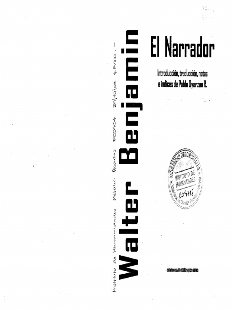 Benjamin, El Narrador | PDF