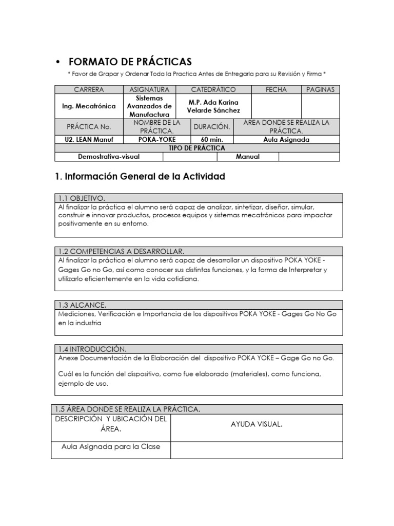 Act Colab 1 U2 Dispositivo POKA YOKE | PDF | Informática