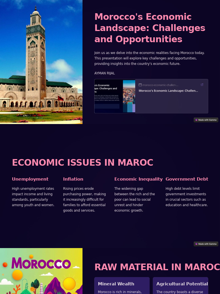 Morocco's Economic Challenges & Opportunities | PDF | Economic Growth ...