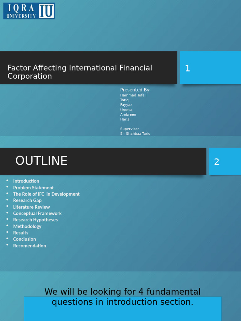 PPT OF IF | PDF | International Finance Corporation | Economics