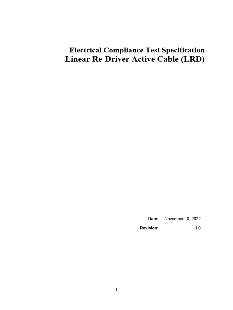 Electrical - Compliance - Test Specification - Linear - Re - Driver ...