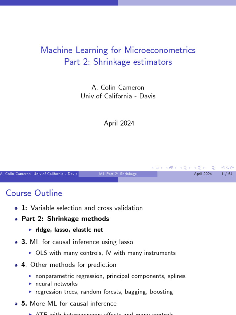 ML 2024 Part2 Shrinkage Estimators | PDF | Bias Of An Estimator | Mean Squared Error
