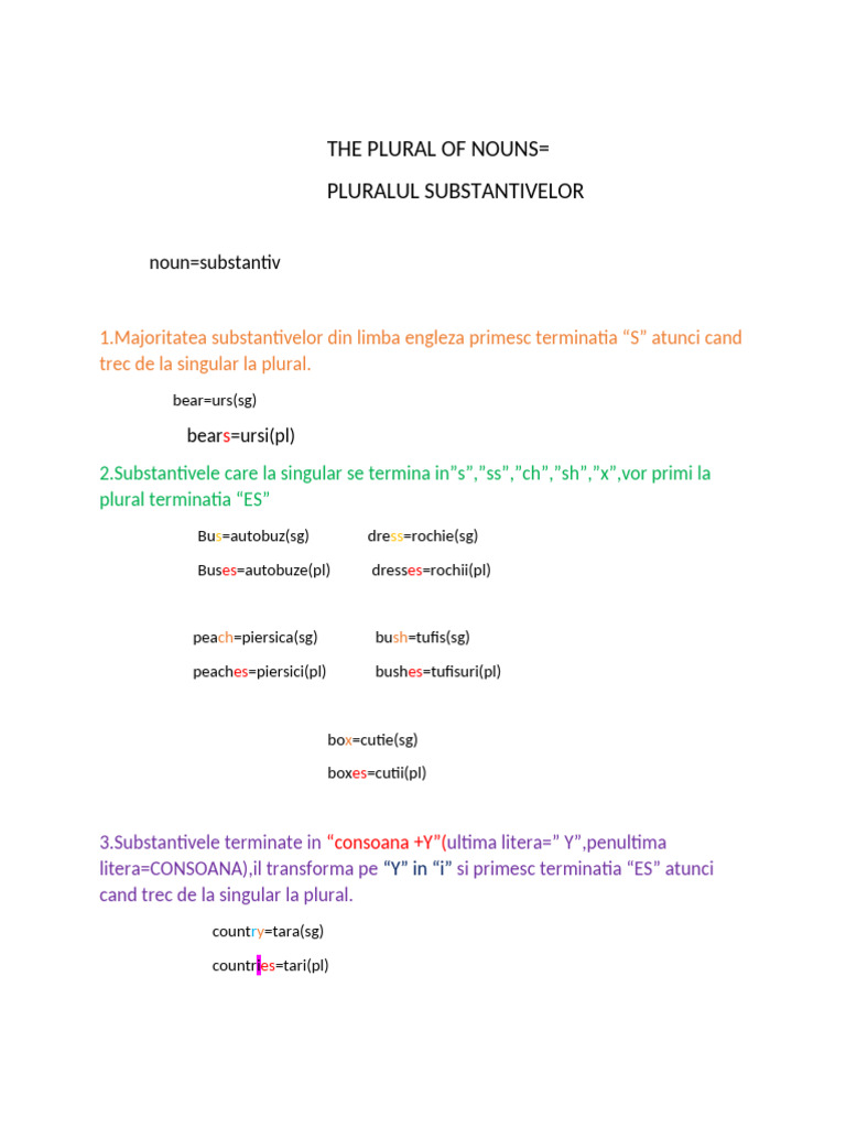 THE PLURAL OF NOUNS | PDF