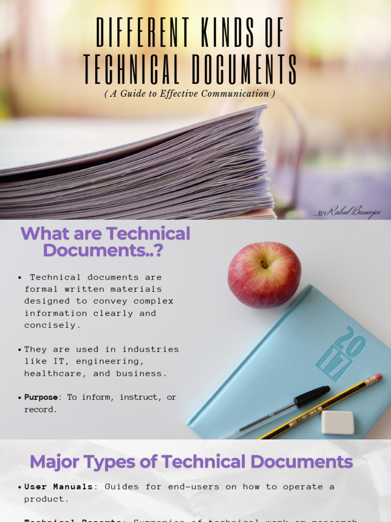 RAHUL BANERJEE - Different Kinds of Technical Documents | PDF